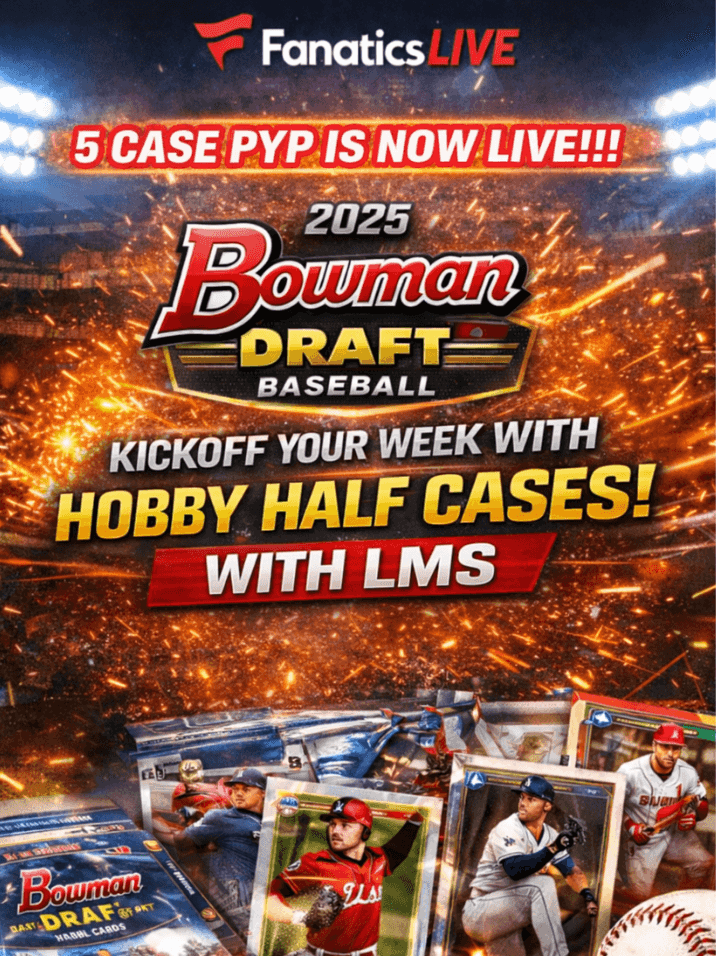 LMS Box Breaks - 2025 BOWMAN DRAFT HOBBY 2ND 1/2 CASE! 5 CASE PYP LIVE ...