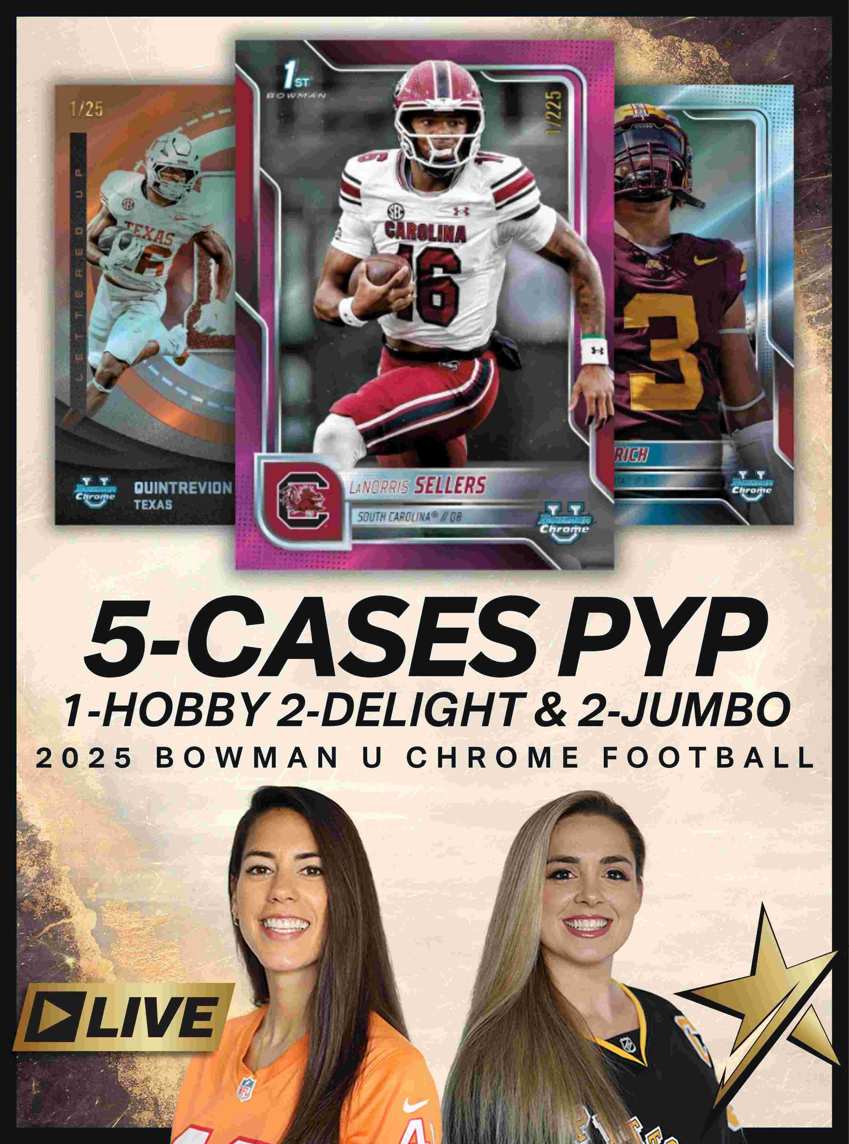 Headline Breaks - 🏈 5-Cases PYP 2025 Bowman Chrome U Football with Nick ...