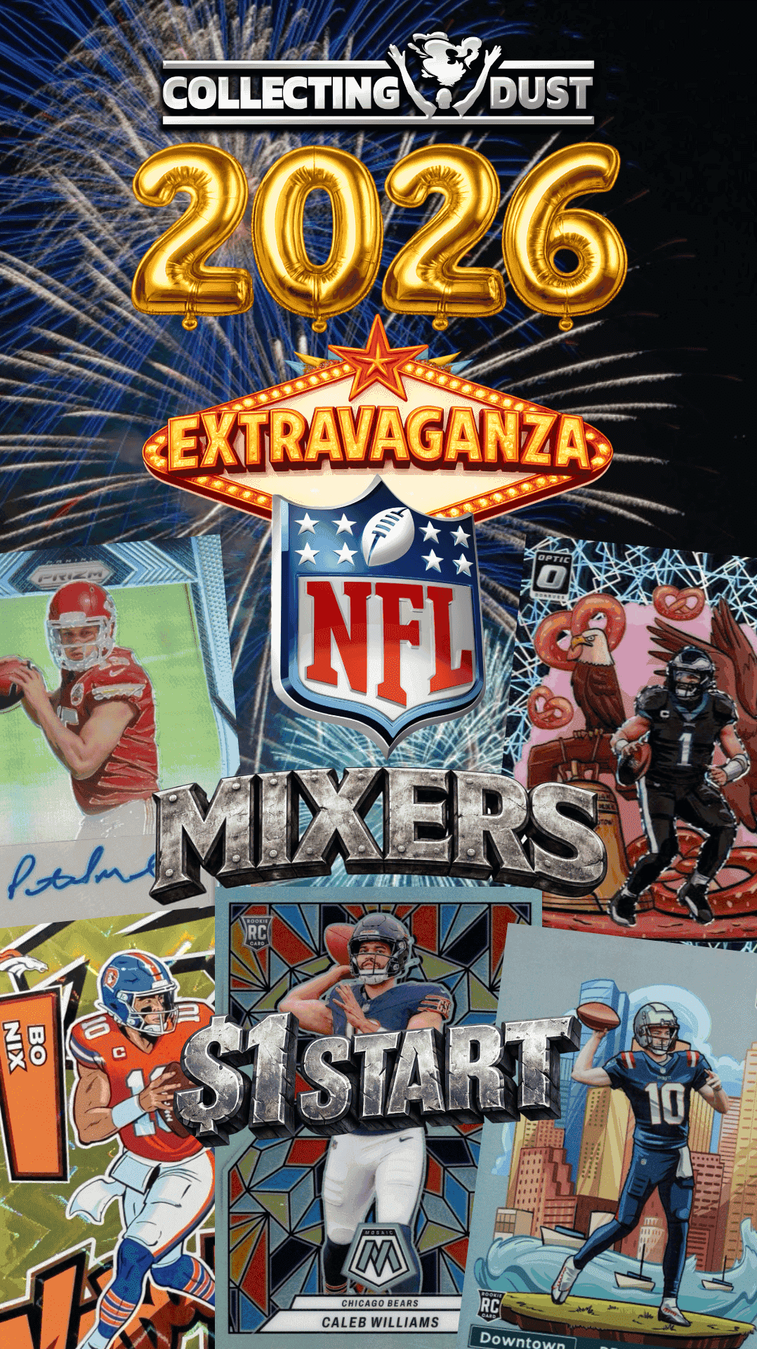 Collecting Dust - $5k+ BOUNTY! $1 NFL IMMACULATE/MOSAIC/PRIZM DRAFT ...